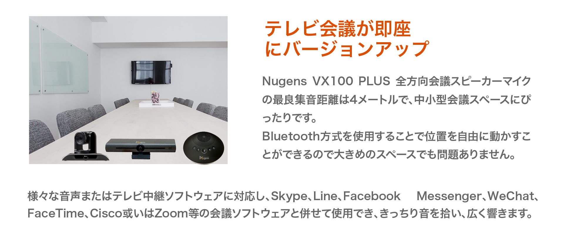 VX100 PLUS 全方向式会議スピーカーマイク | 会議用デバイス | Nugens Tech Global